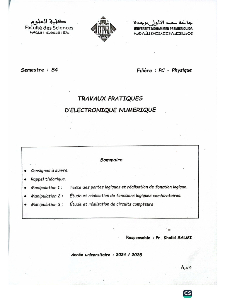 TP Électronique Numérique | PDF