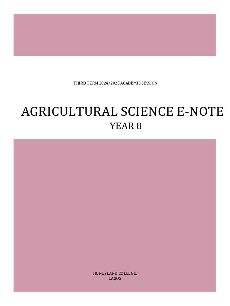 Year 8 Agricultural Science E-Notes | PDF | Rock (Geology) | Soil