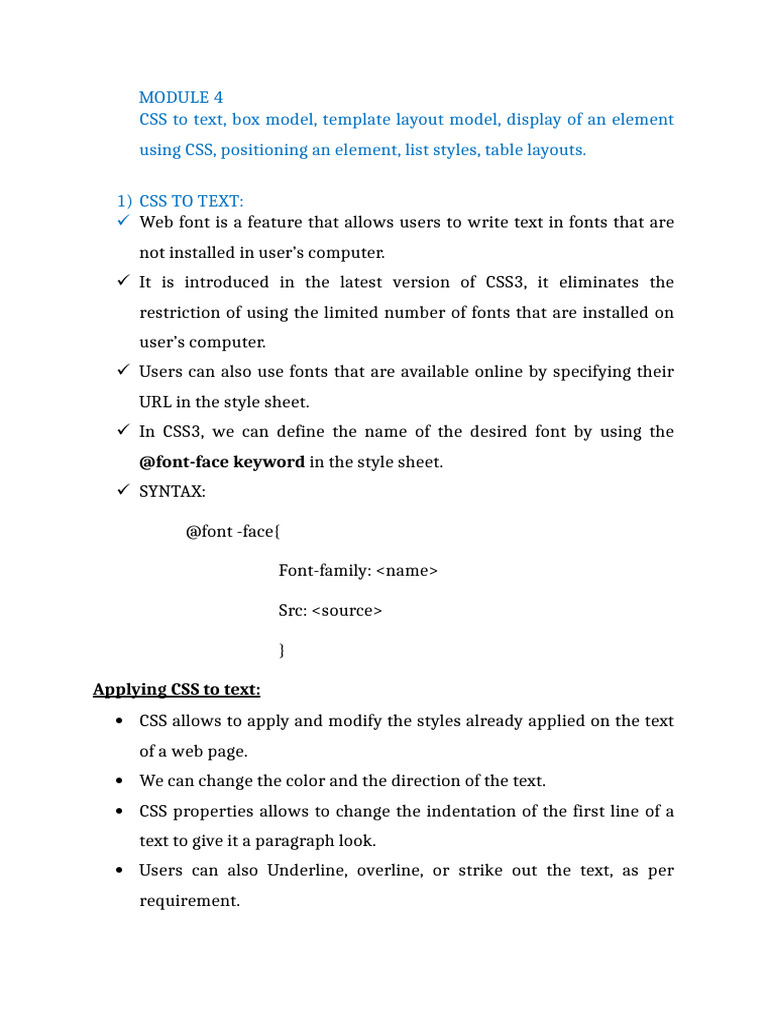 CSS With Box, Column, Table and List | PDF | Html Element | Page Layout