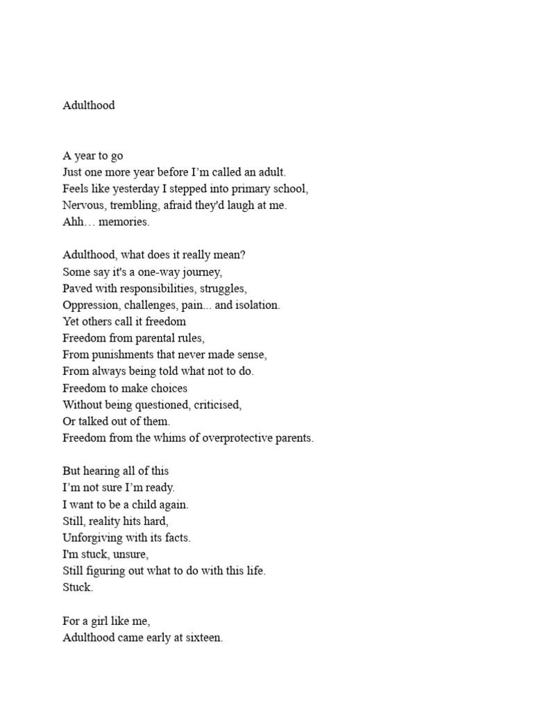 Adulthood-Vanessa Philips | PDF