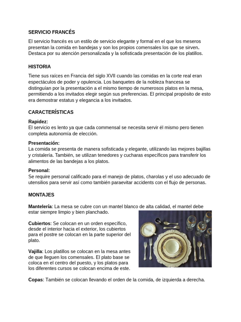 Servicio Francés | PDF | Cuchillería