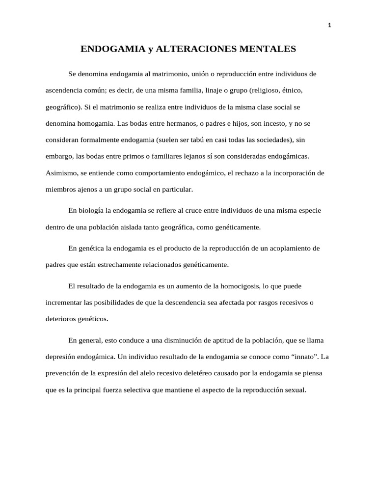 Impacto de la Endogamia en la Salud | PDF | Endogamia