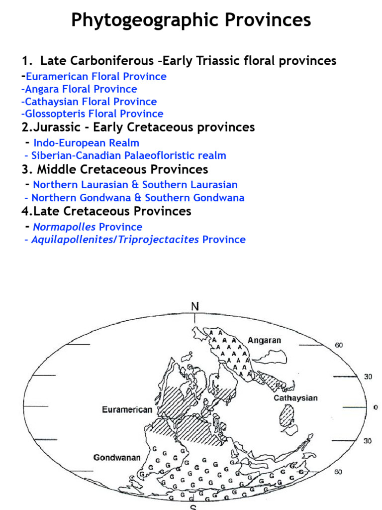 Gondwana Flora and Angara Provinces | PDF | Cretaceous | Botany