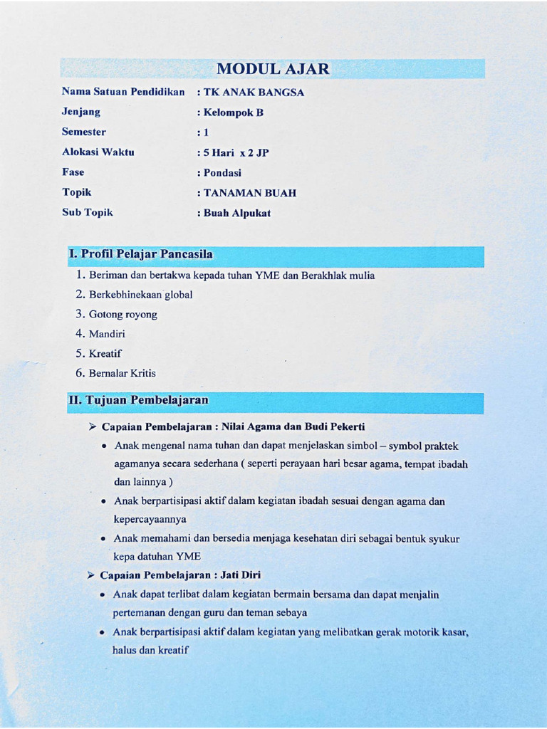 Modul Ajar - Vita Sari - 240650501211842 | PDF