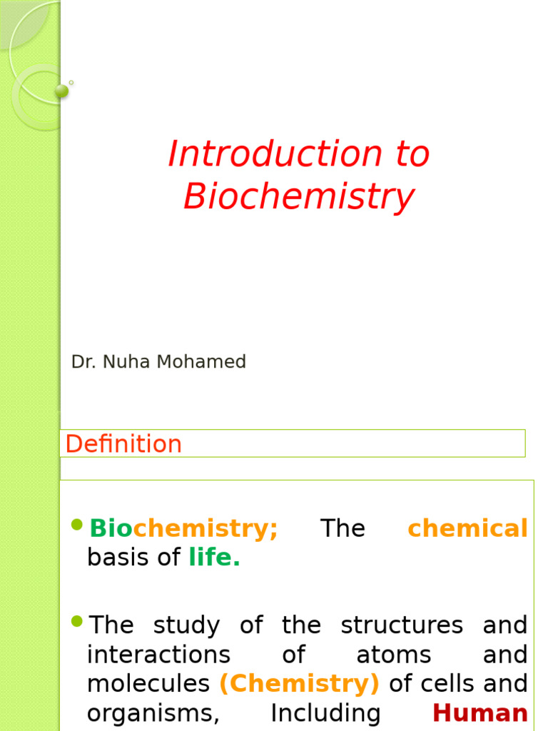 Introduction to Biochemistry Basics | PDF | Cell (Biology ...
