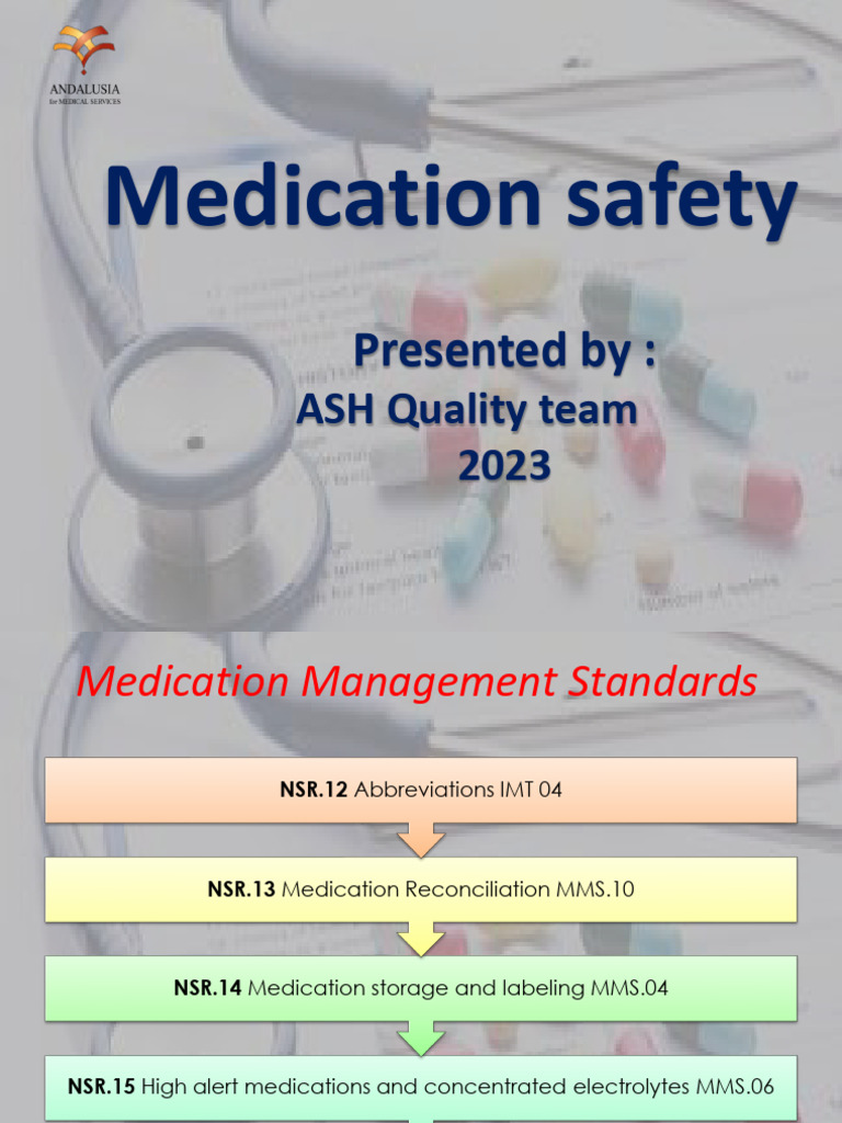 NSR Drug Safety and Management Standards | PDF | Medical Error | Dose ...