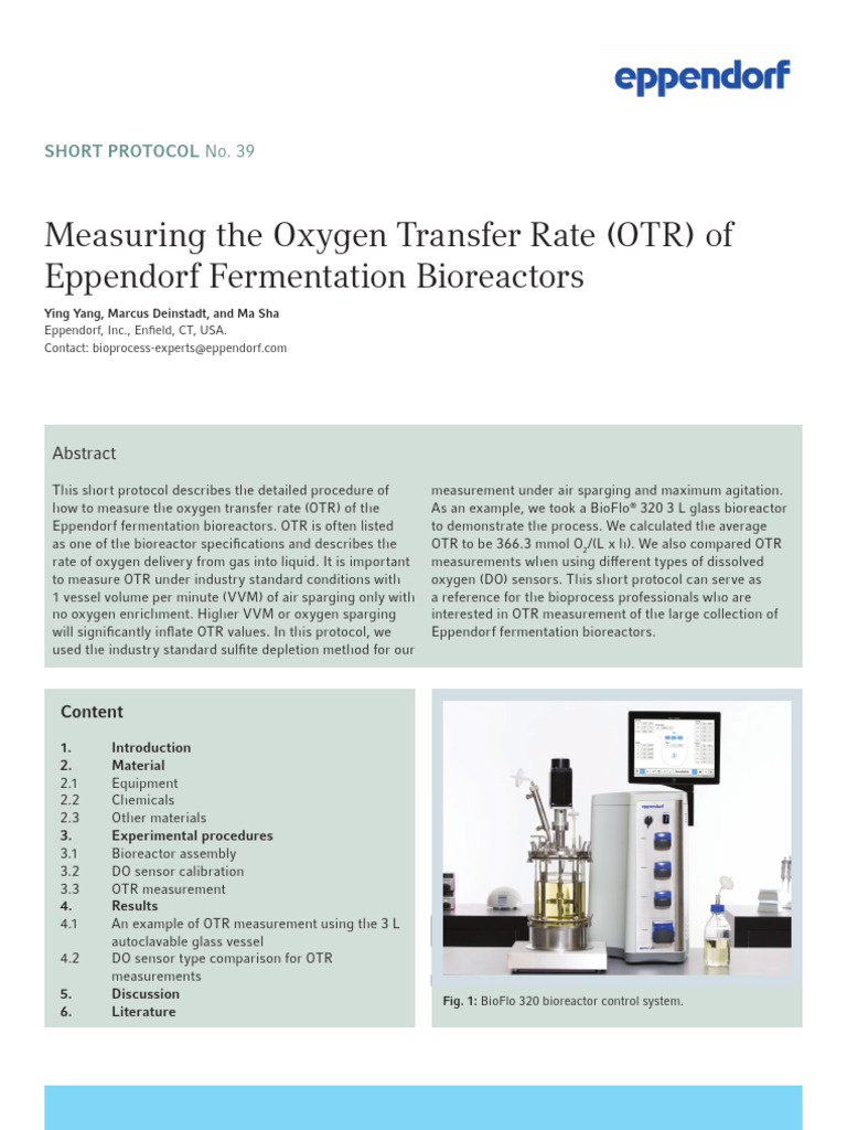 Fermentors Bioreactors - Protocol - 039 - BioFlo 320 - Measuring Oxygen ...