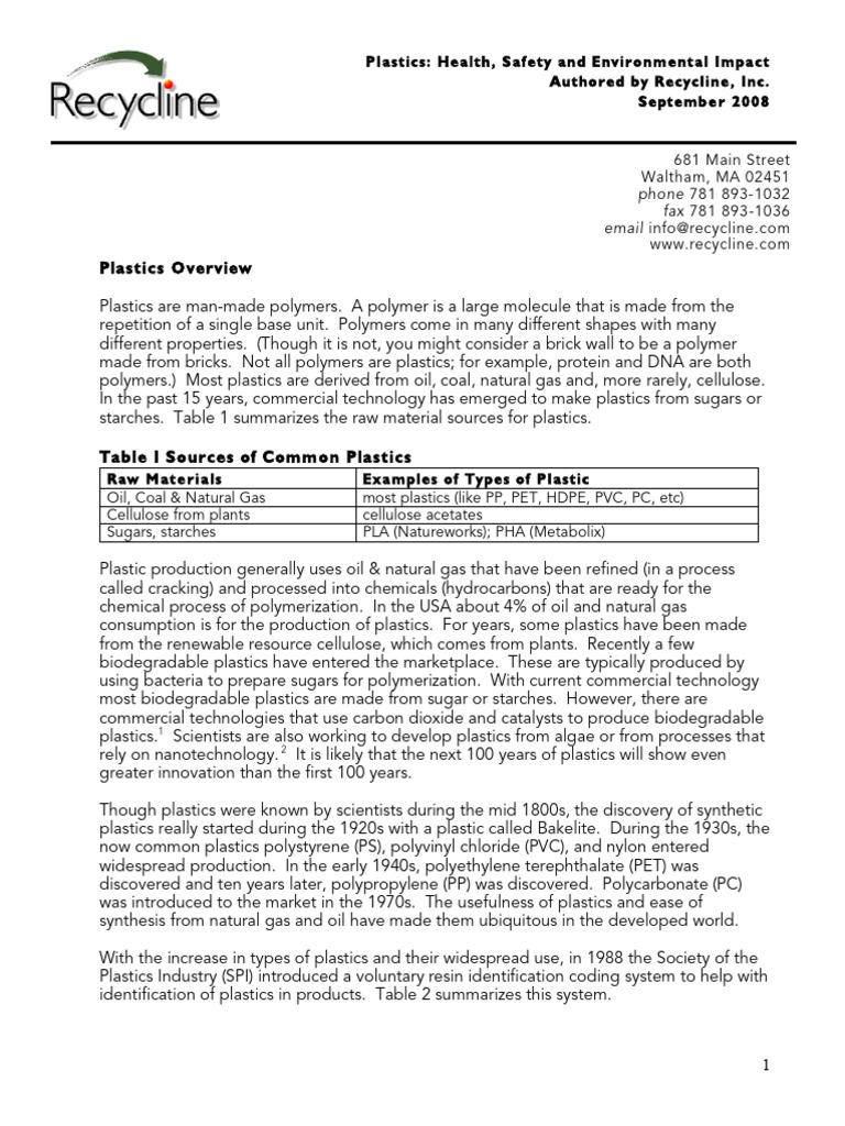 Plastic Health Safety and Environment | PDF | Plastic | Recycling
