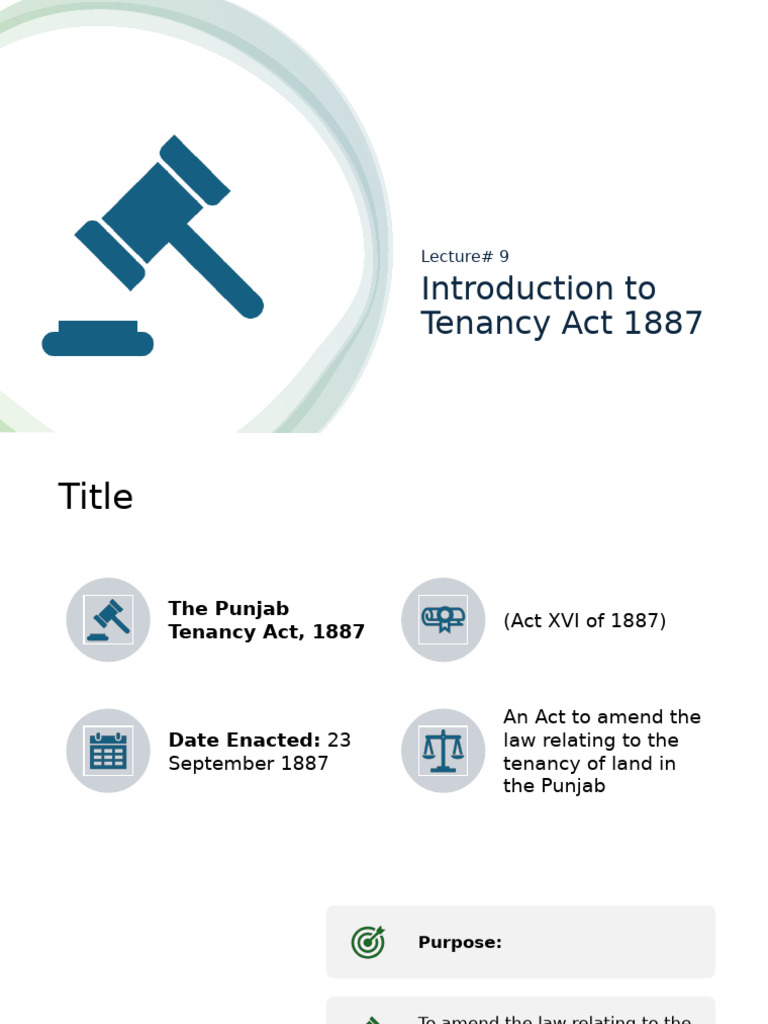 Overview of Punjab Tenancy Act 1887 | PDF | Lease | Leasehold Estate