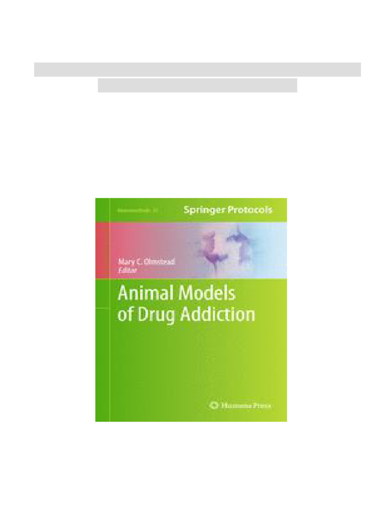 Animal Models of Drug Addiction 1st Edition Styliani Vlachou Download ...