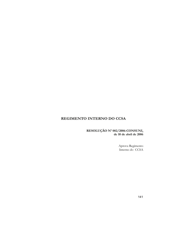 Regimento Interno do CCSA UFRN | PDF | Pós-graduação | Formação ...