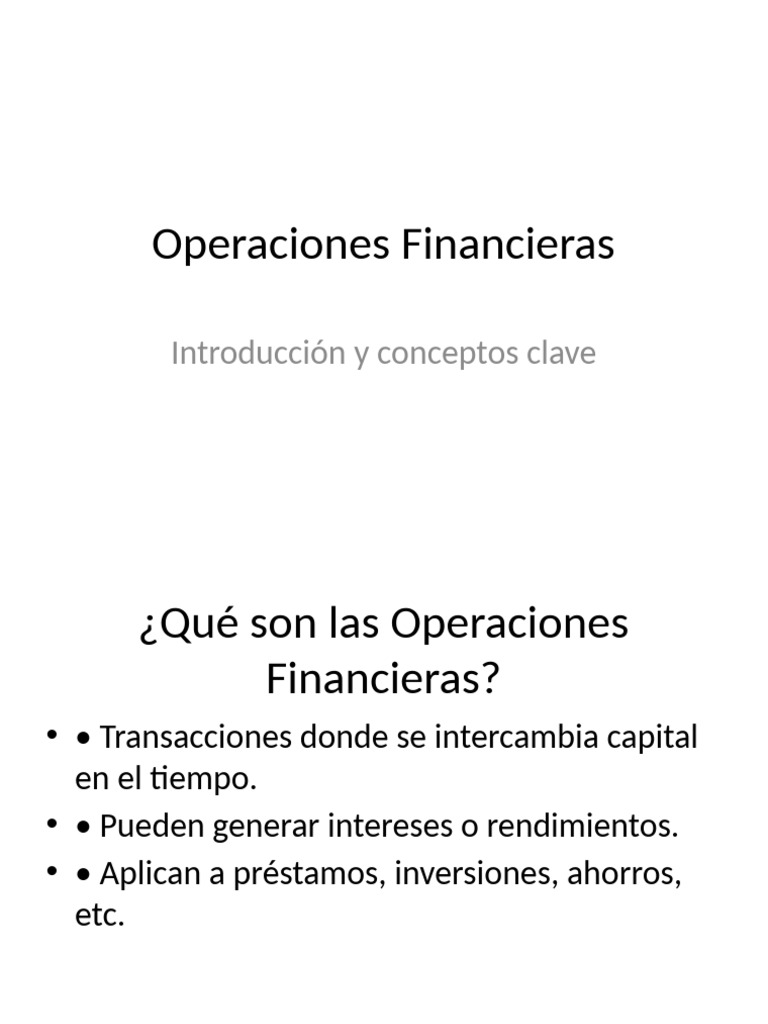 Operaciones Financieras | PDF