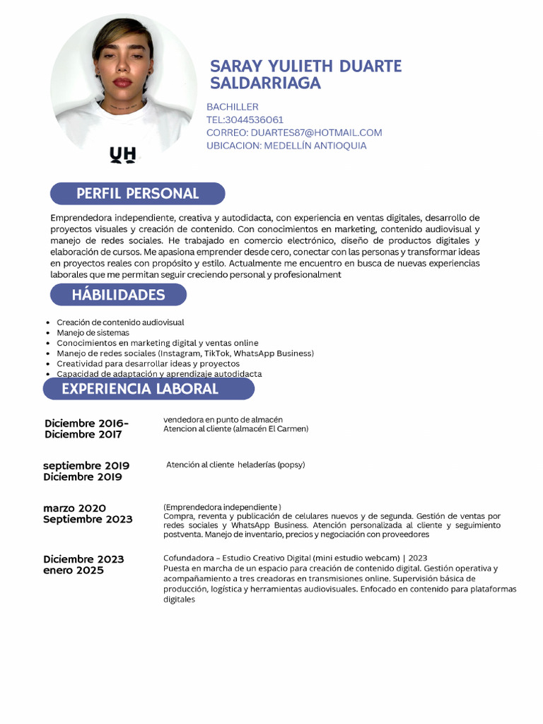 Hoja de Vida Saray Duarte - 20250714 - 151730 - 0000 | PDF