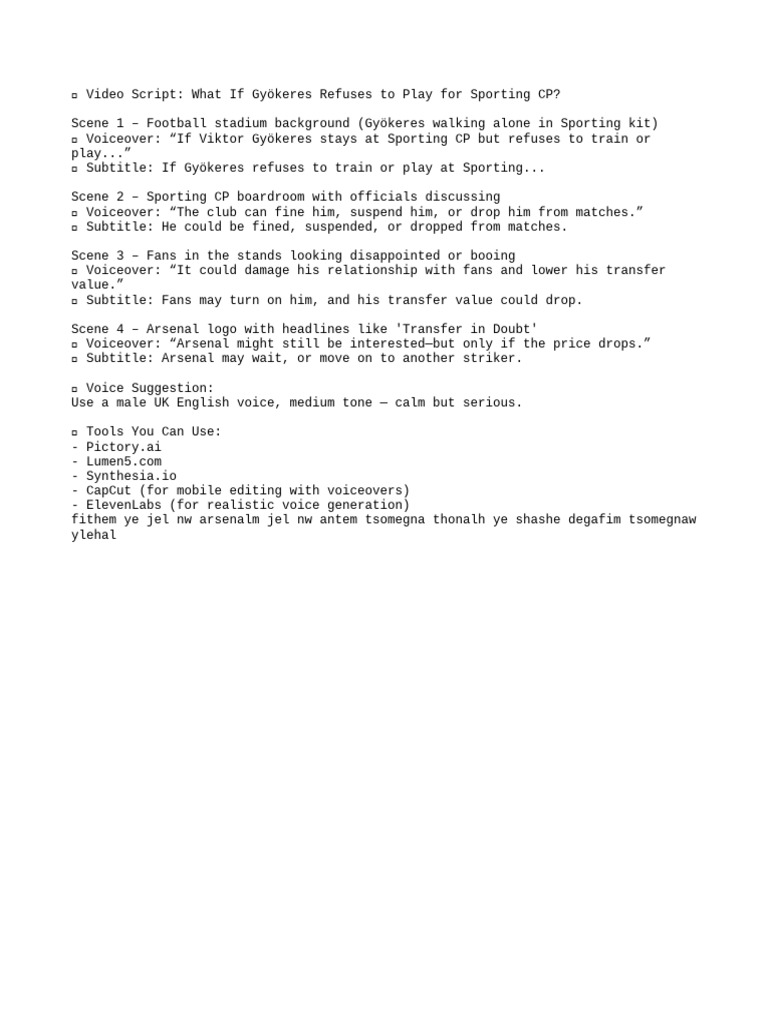 Gyokeres Video Script | PDF