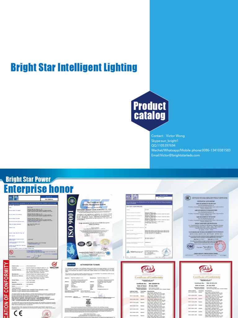 Bright Star Lighting Catalogue | PDF | Power Supply | Electric Power
