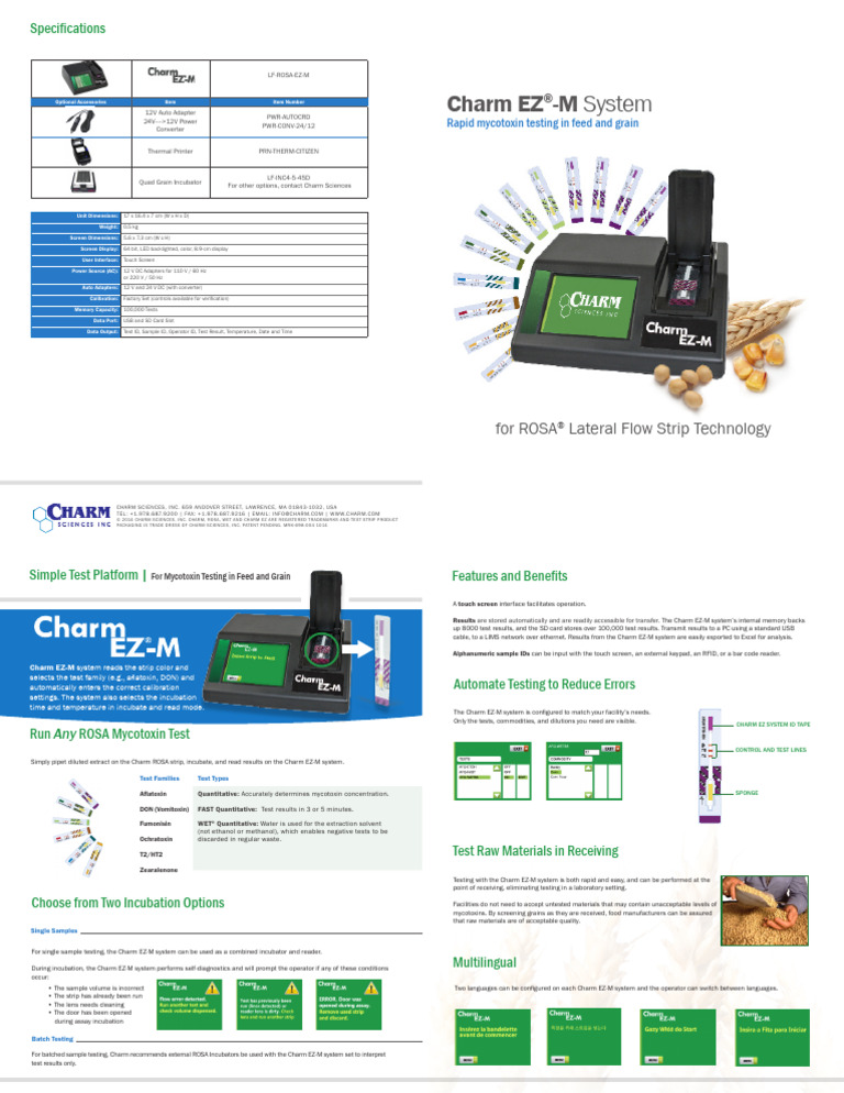 Charm EZ-M Mycotoxin Testing System | PDF | Usb | Mycotoxin