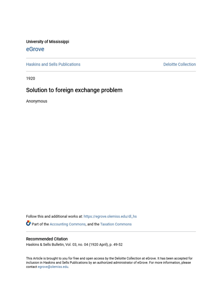 Foreign Exchange Problem Solution | PDF | Exchange Rate | Debits And ...