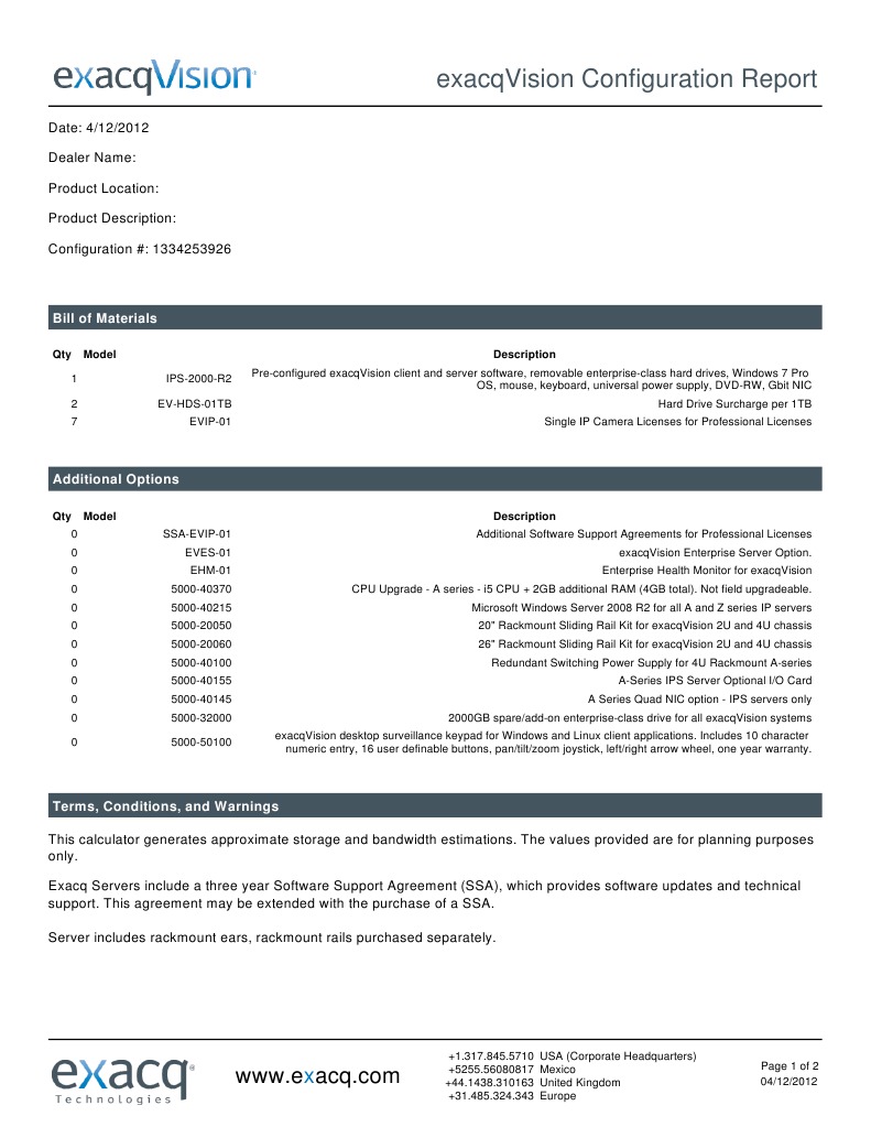 Exacq Config | PDF | Server (Computing) | Microsoft Windows
