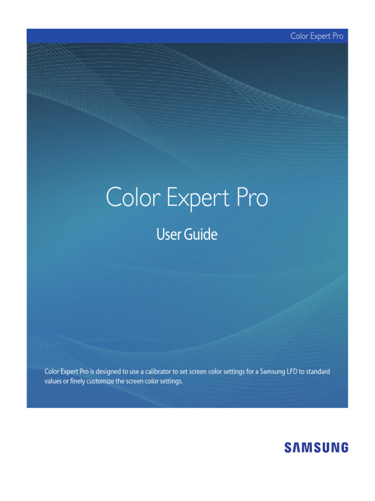 Samsung Color Expert Pro User Guide | PDF | Color Balance | Rgb Color Model