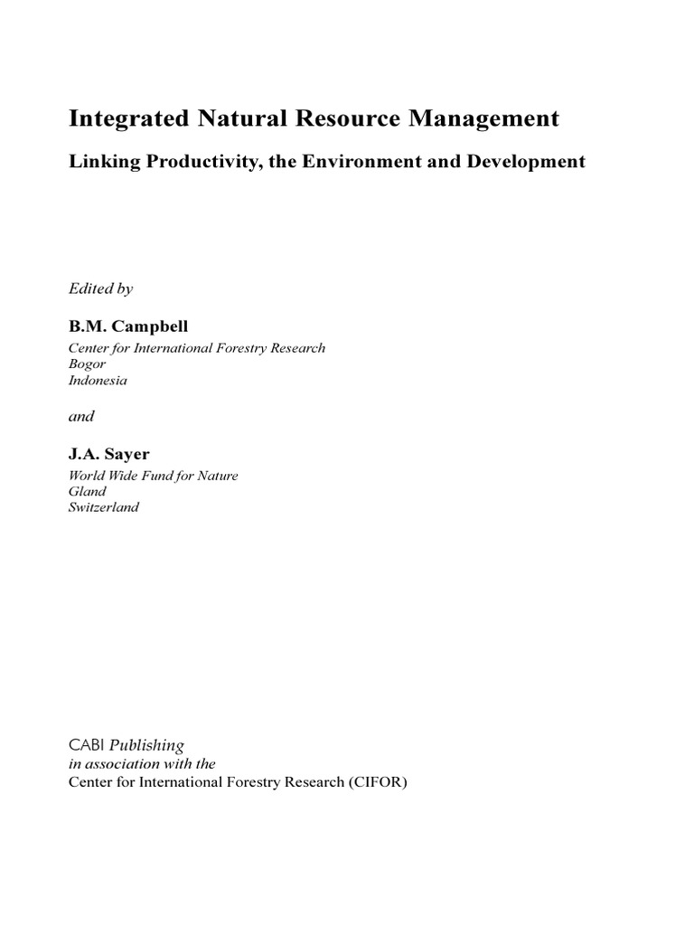 Integrated Natural Resource Management | PDF | Agriculture | Biodiversity