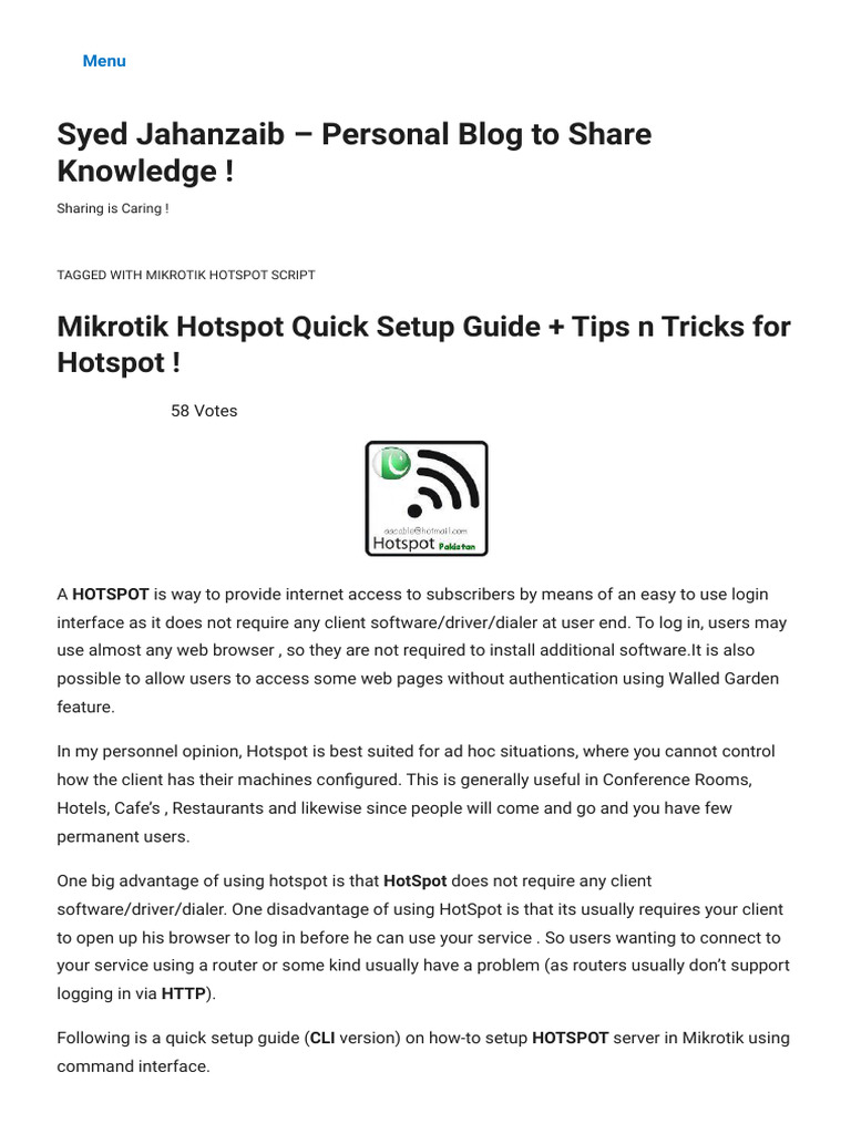 Mikrotik Pppoe and Hotspot Setup Script | PDF | Ip Address | Computing