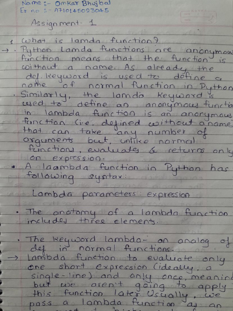 Omkar Bhujbal Python Assignment No 1 | PDF