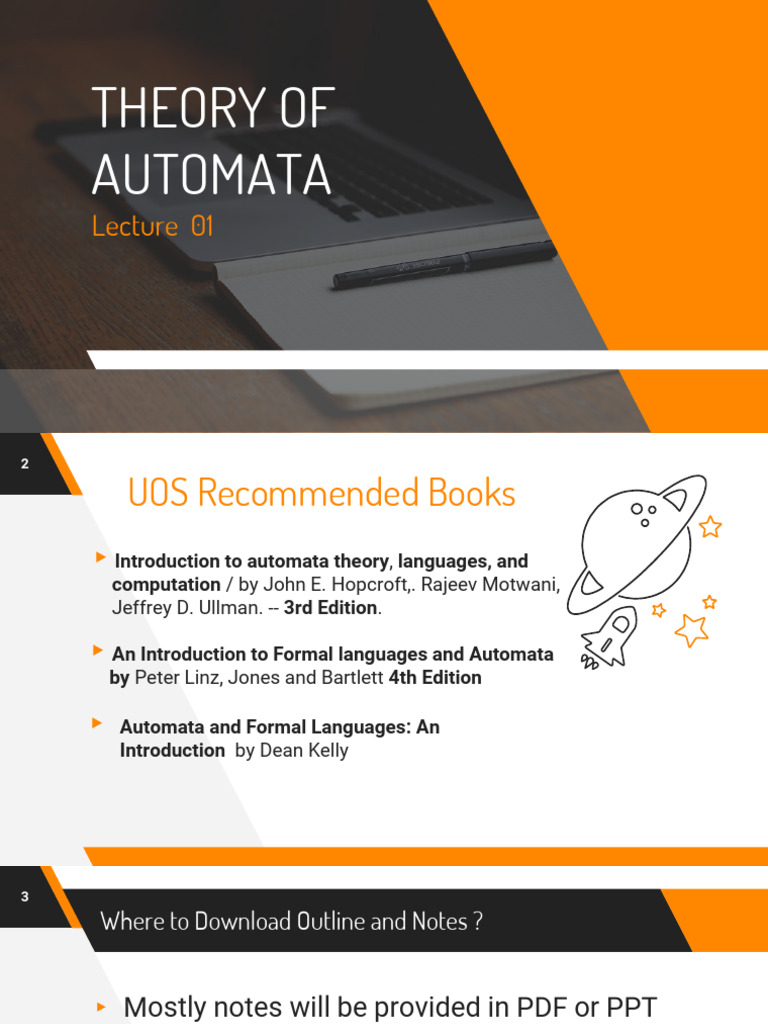 Lecture 01 Intro To Theory of Automata | PDF | Automata Theory | Computing