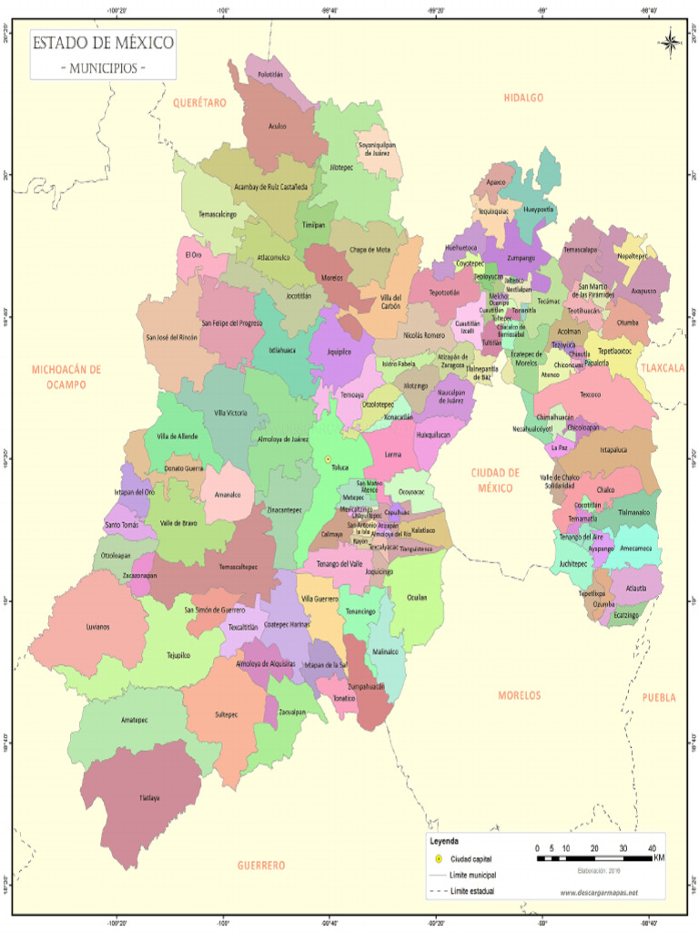 Mapa Estado de Mexico Municipios | PDF