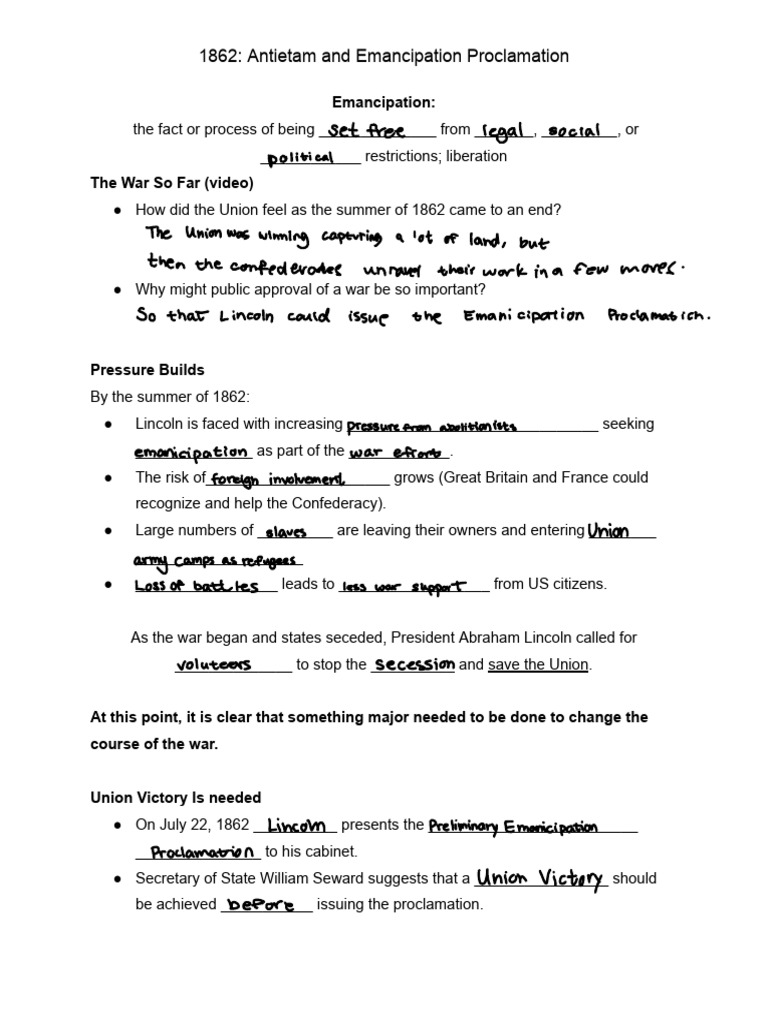 Omwuelvk6nhkpoxajtqmgpfqzm-Antietam and Emancipation Proclamation | PDF ...