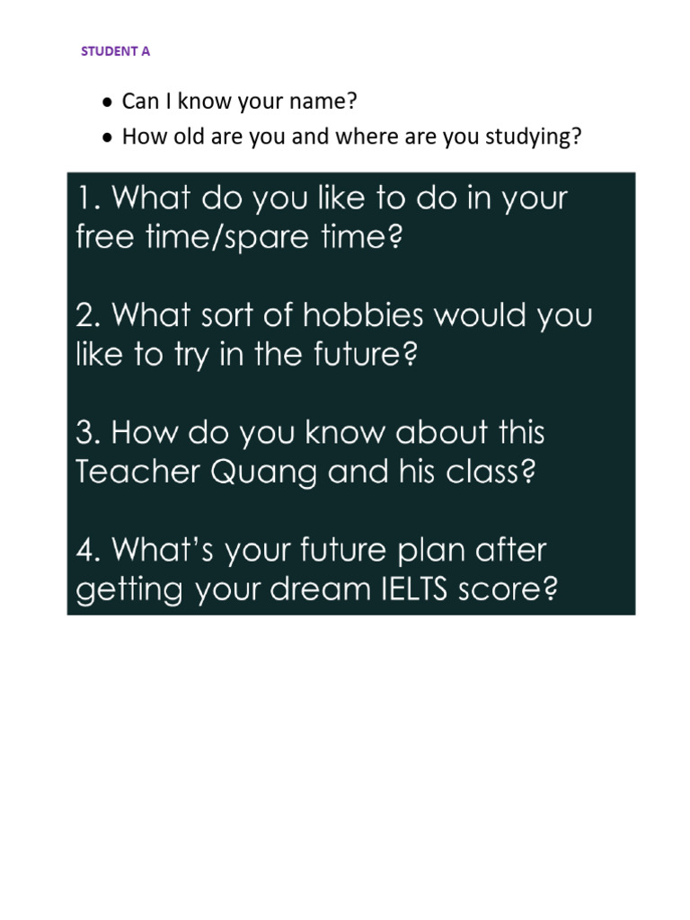 (Unit 1) Student A | PDF