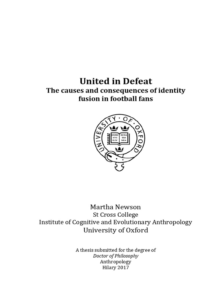 United in Defeat - The Causes and Consequences of Identity Fusion in ...