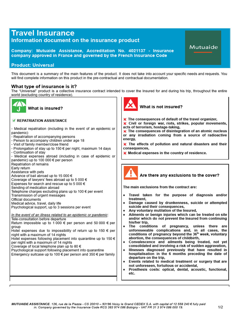 Vti Mutuaide Ipid Terms en | PDF | Insurance | Deductible