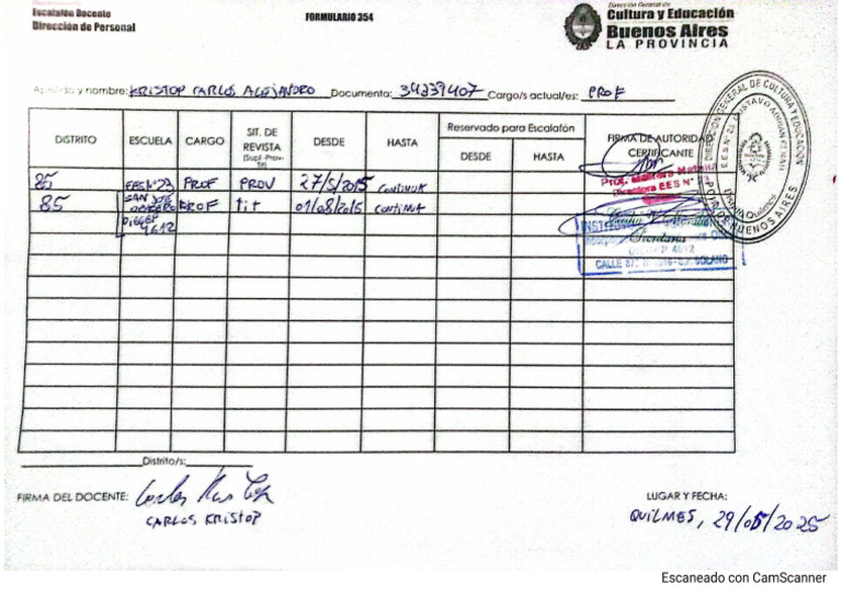 Formulario 354 | PDF