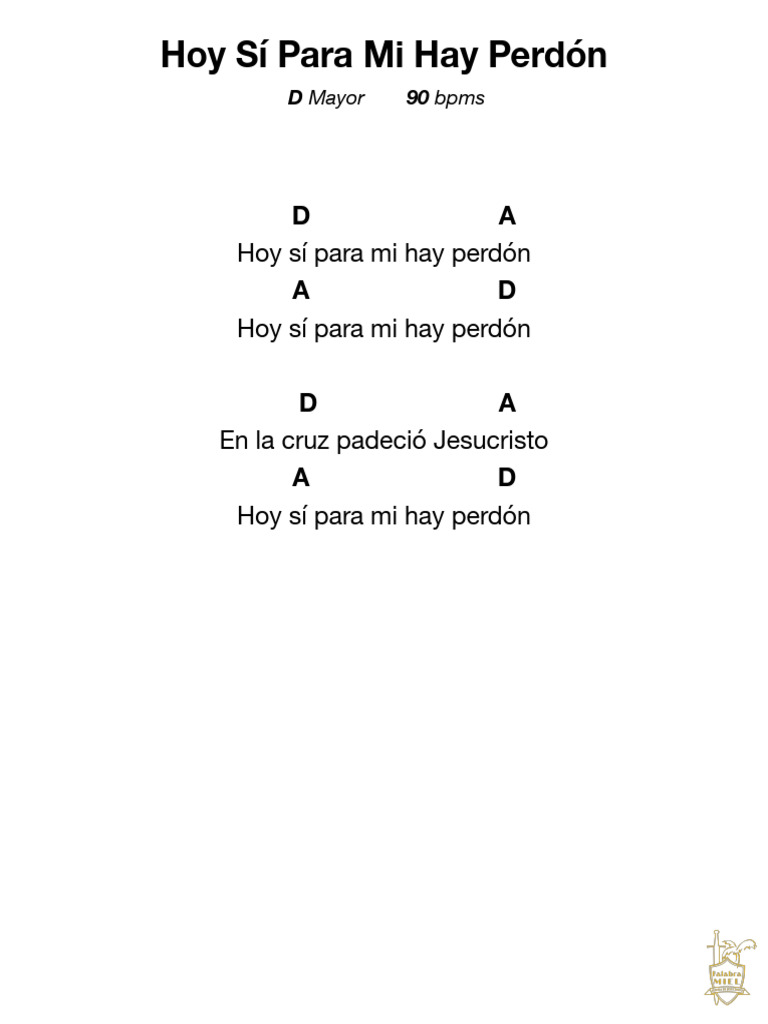 Hoy Sí Para Mi Hay Perdón - Letra y Acordes | PDF