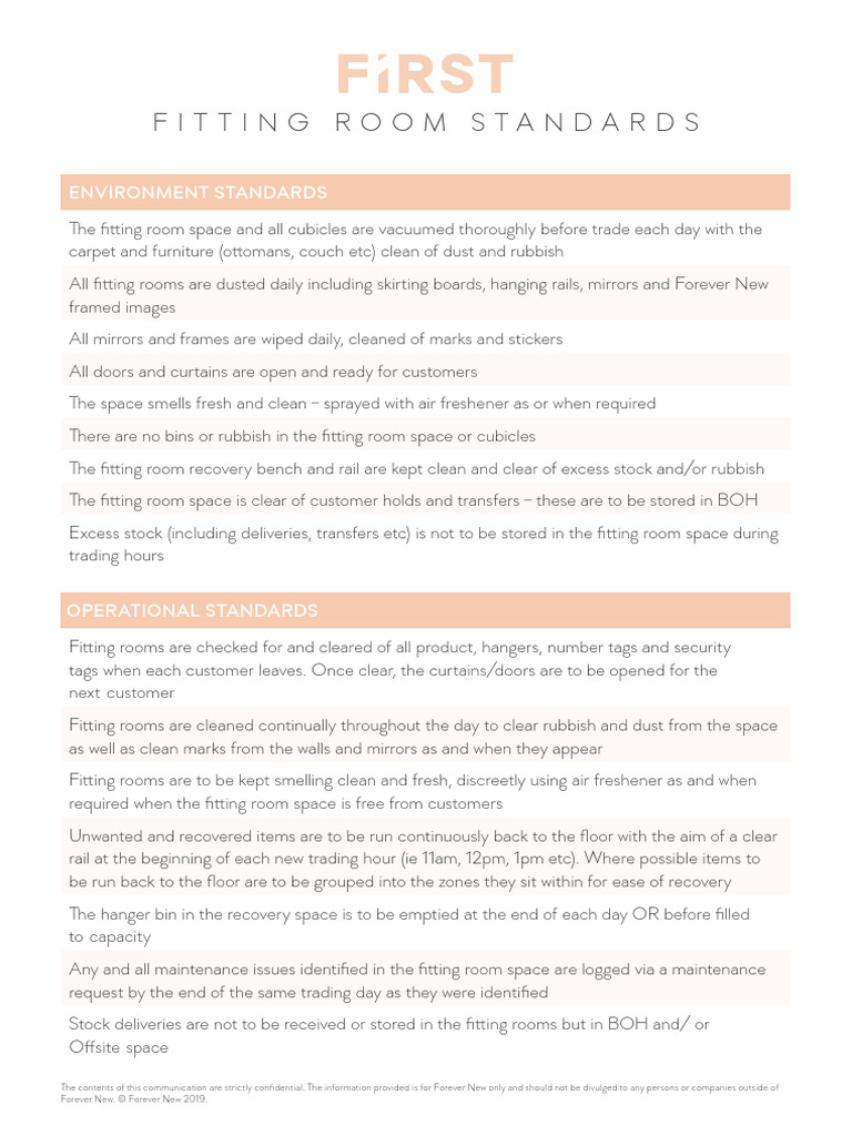 Fitting Room Standards | PDF