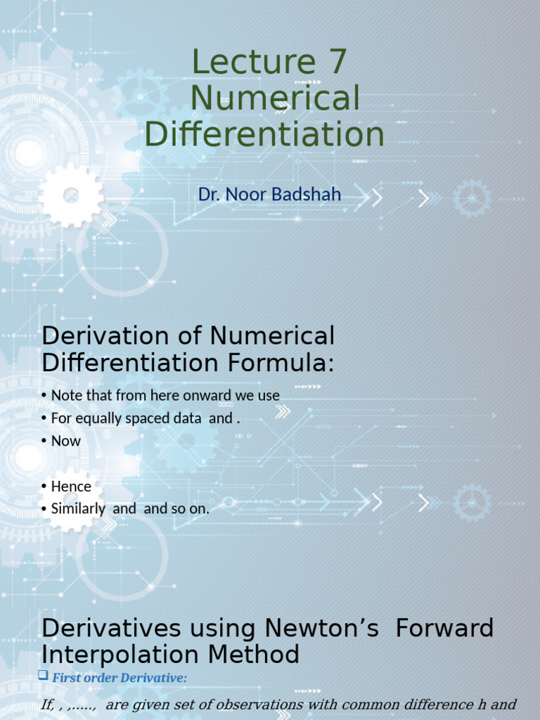 Numerical Differentiation Techniques Explained | PDF