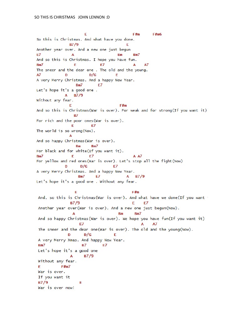 John Lennon Christmas Song Analysis | PDF