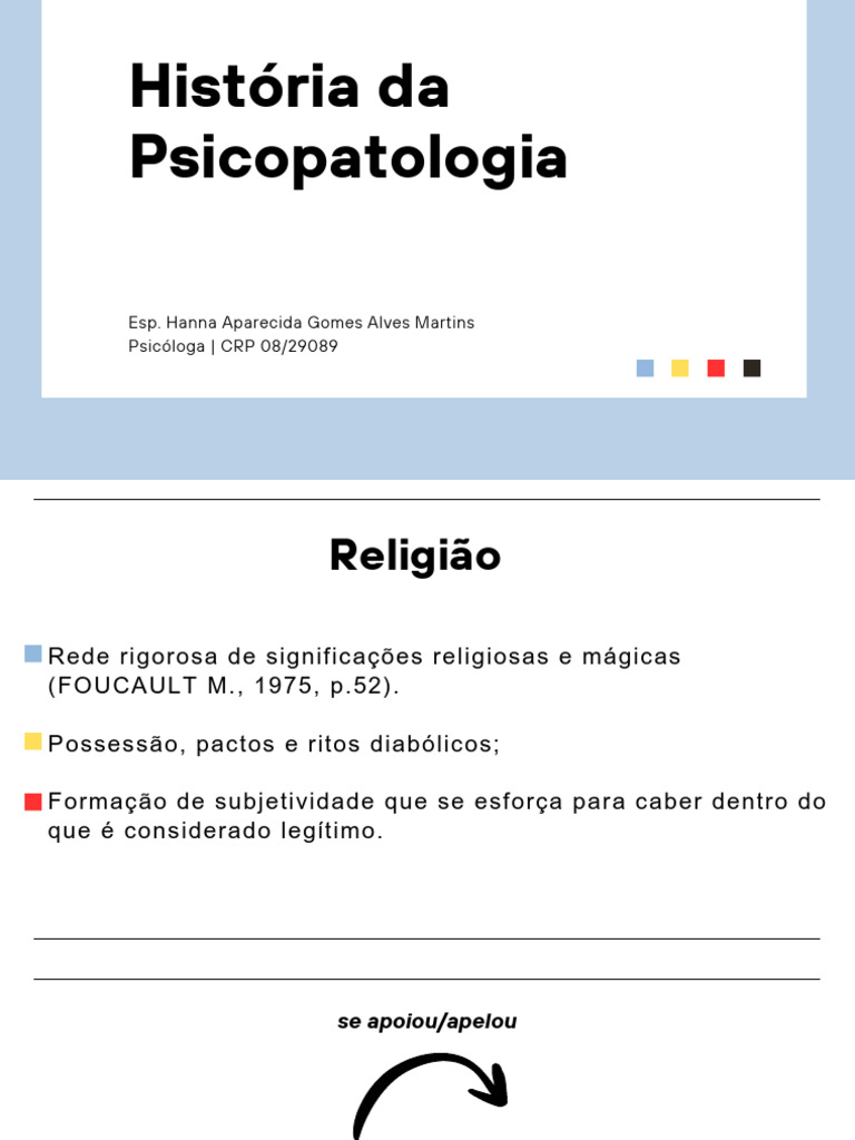Slides Aula 2 - História Da Psicopatologia | PDF | Moralidade | Insanidade