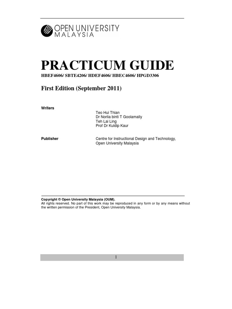 Practicum Guide | PDF | Lesson Plan | Teachers