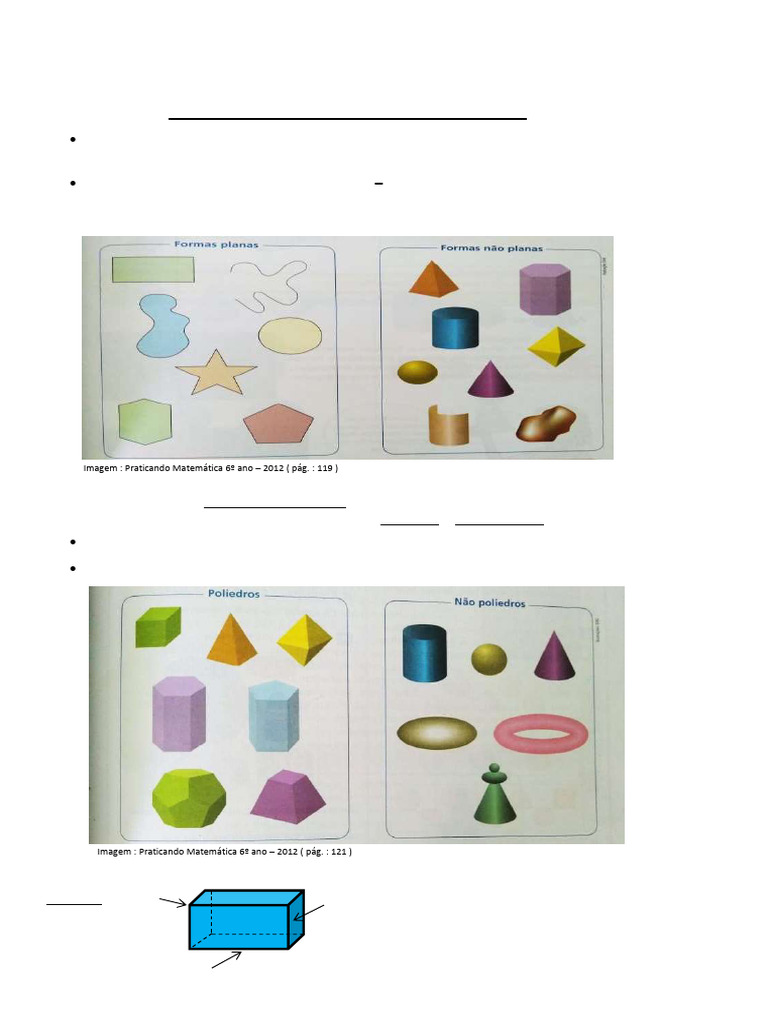 Apostila de Figuras Geomérticas, Sólidos Geométricos e Planificação | PDF