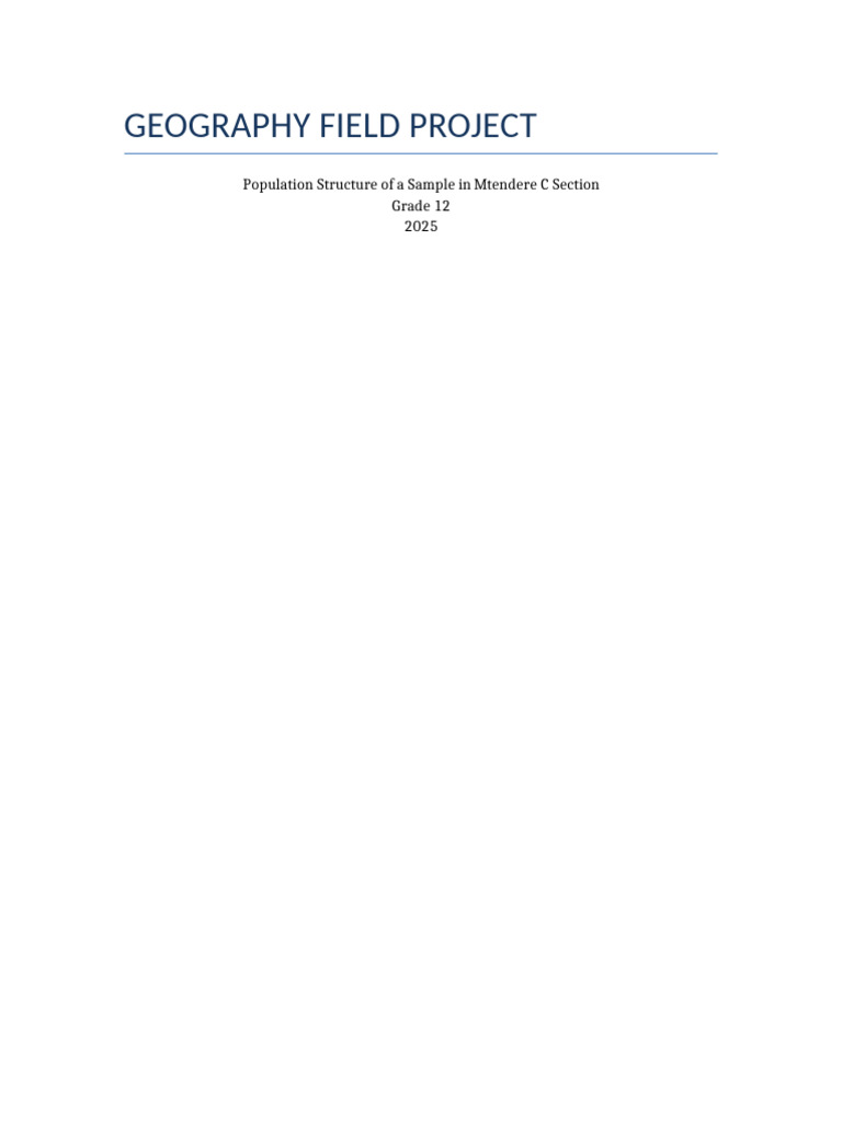Mtendere C Section Population Study | PDF | Sampling (Statistics)