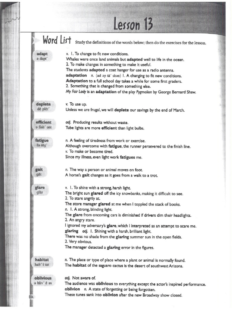 Wordly Wise Lesson 13 | PDF