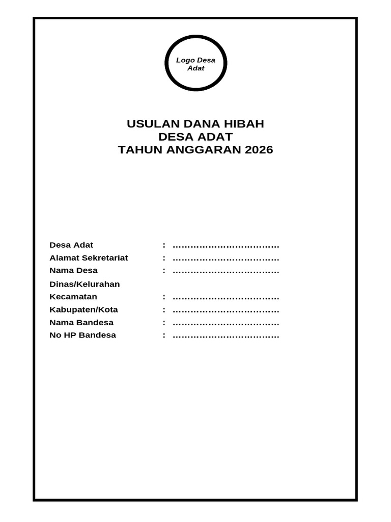 Template Usulan Hibah 2026 Nym | PDF