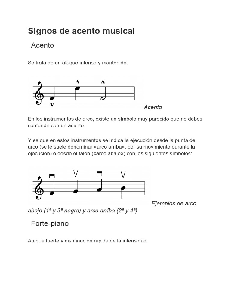 Signos y ejemplos de acento musical | PDF