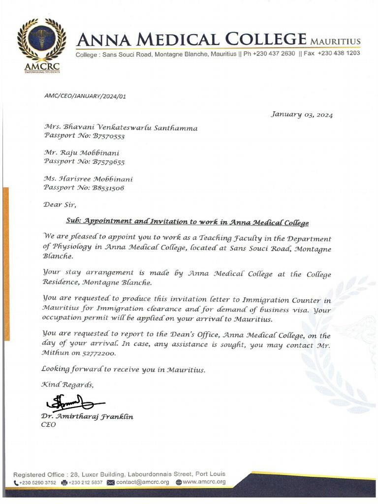 Dr. Bhavani Invitation Letter - 0001 | PDF