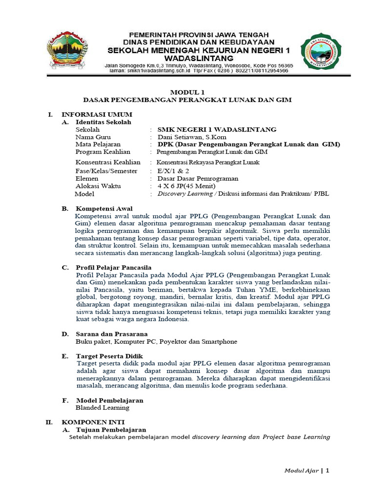 03 Modul Ajar - DPK (DPPLG) XPPLG | PDF