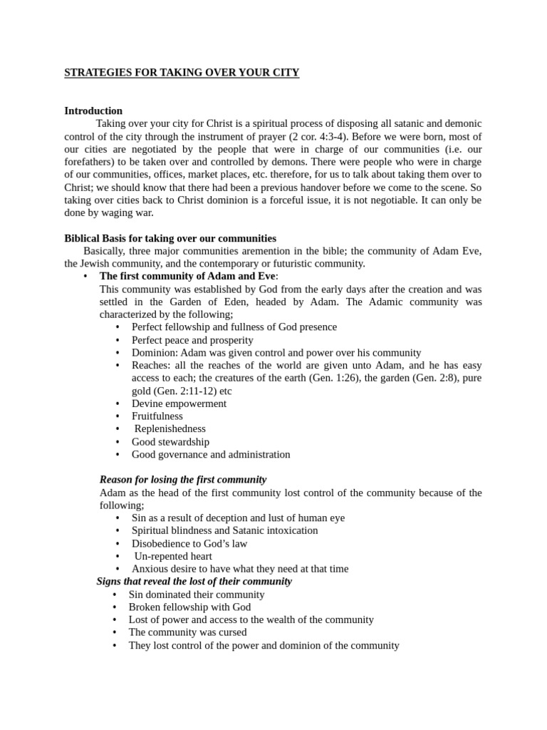 Documents For Community Deliverance | PDF | Intercession | Covenant ...