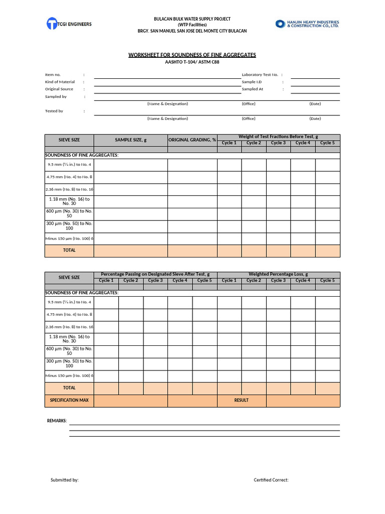 Unit Weight of Coarse Agg | PDF