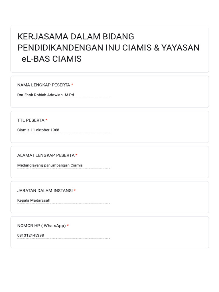 Kerjasama Pendidikan dengan INU Ciamis | PDF