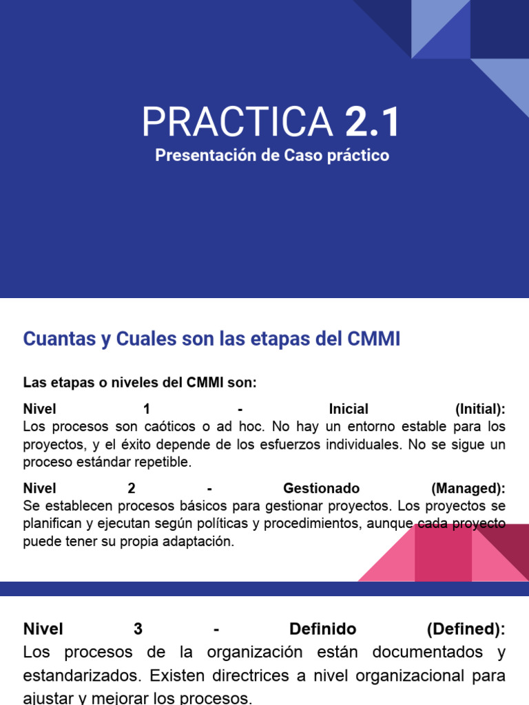 Cuantas y Cuales son las etapas del CMMI | PDF
